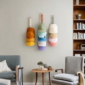 Macrame Cap Rack, Cap Hanger for Wall, Hat Storage, Ball Cap Rack ...
