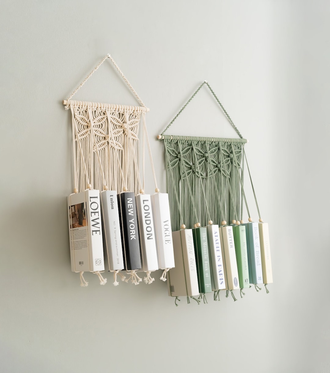Macrame Book Holder, Book Lover Gift, New Home Gift, Mid Century Modern ...