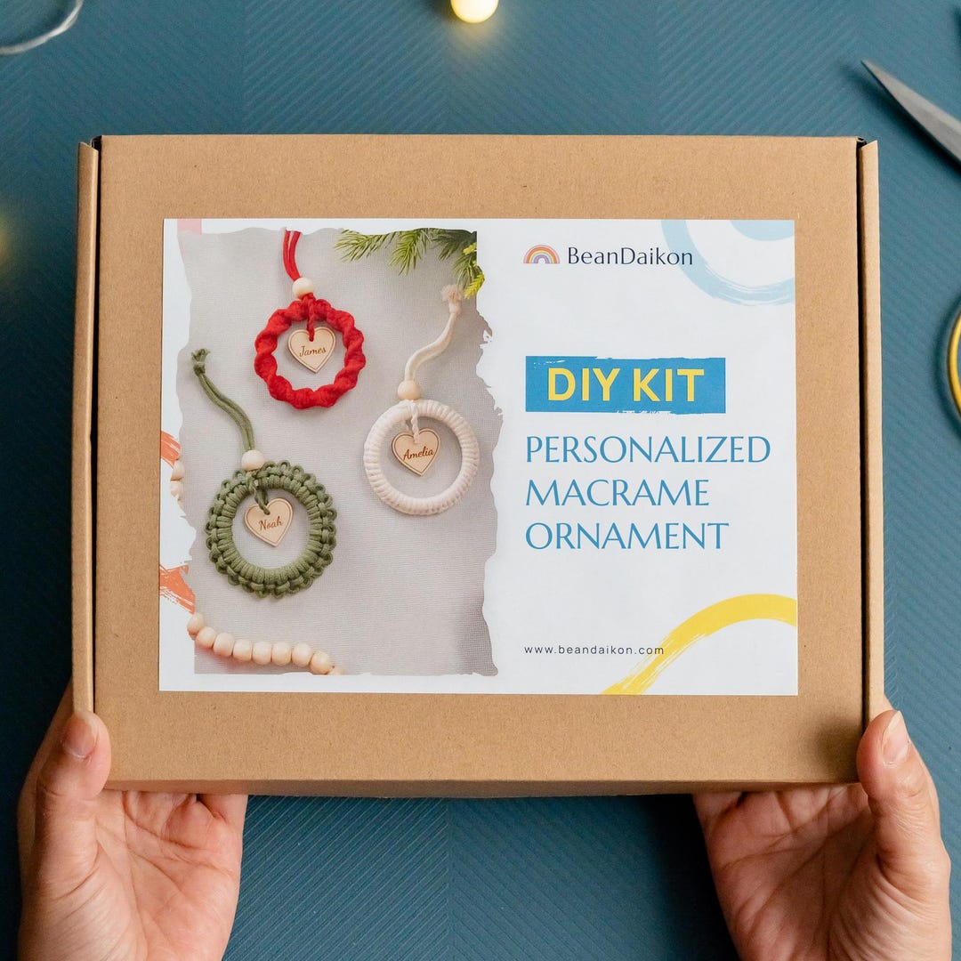 Christmas Wreath Craft Kit, Ornament Kit, Macrame Wreath, Cute Ornament ...