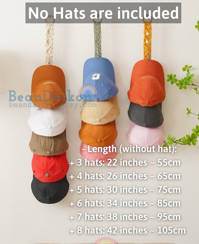 Cap Rack Macrame Cap Display Cap Holder for Wall Hat - Etsy