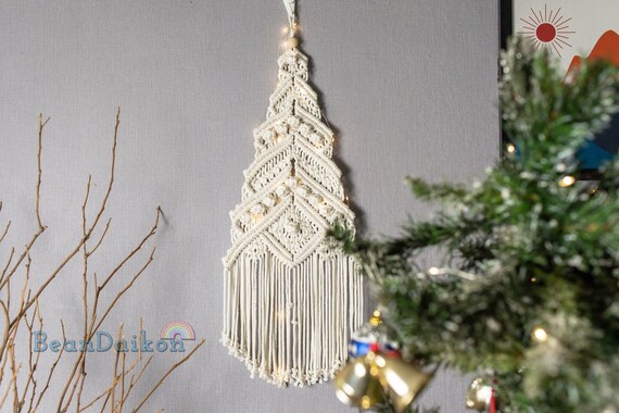 Macrame Christmas Tree Boho Christmas Decor Modern White - Etsy