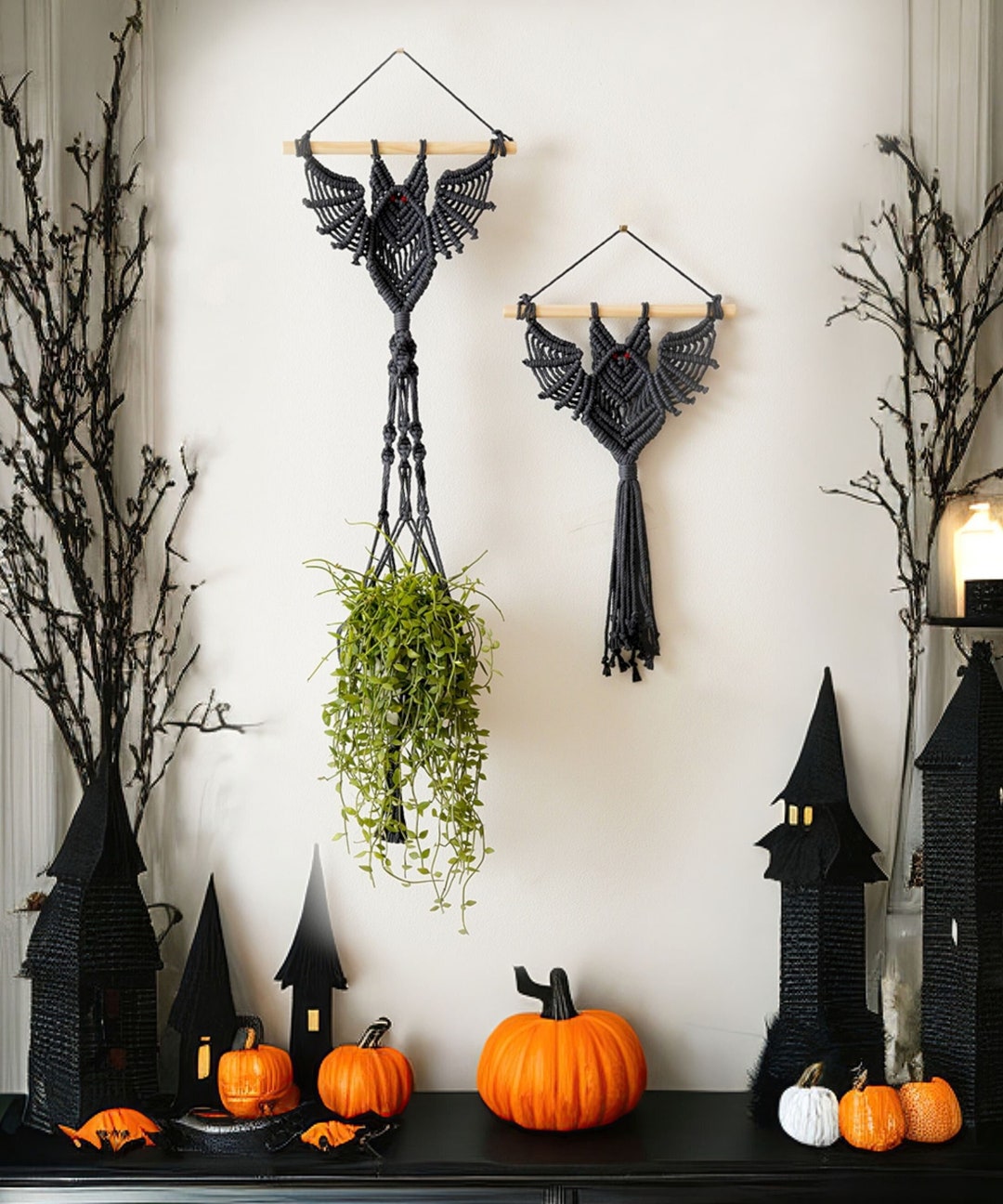 Bat Wall Hanging, Macrame Wall Decor, Plant Hanger Indoor, Hanging ...