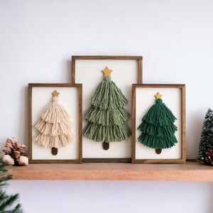 Framed Tassel Christmas Tree, Framed Yarn Tree, Tassel Tree Sign ...
