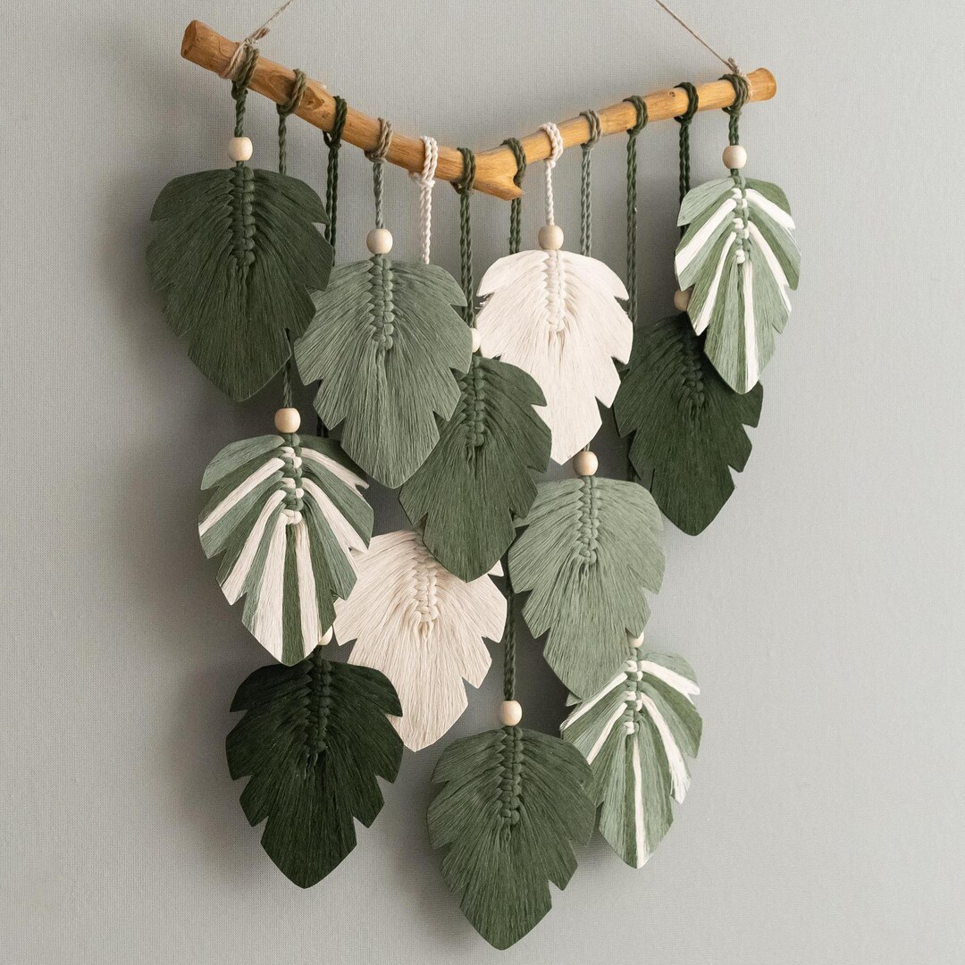 Leaf Wall Hanging, Boho Wall Decor, New Home Gift, Modern Home Decor ...