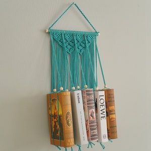 Boho Macrame Bookshelf, Modern Wall Decor, New Home Gift Ideas, Retro ...