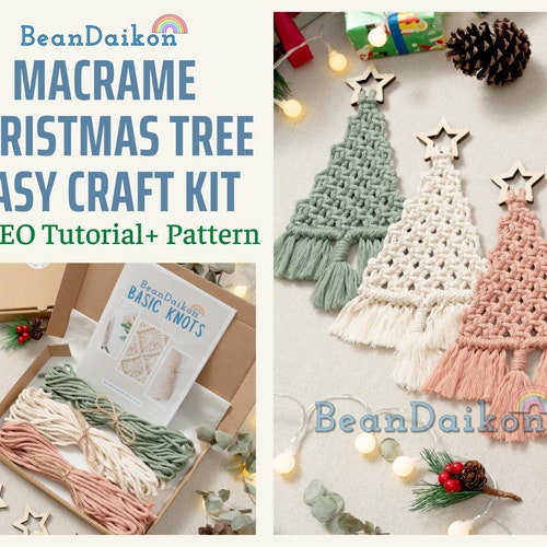 DIY KIT Christmas Tree Macrame Craft KIT Holiday Craft - Etsy