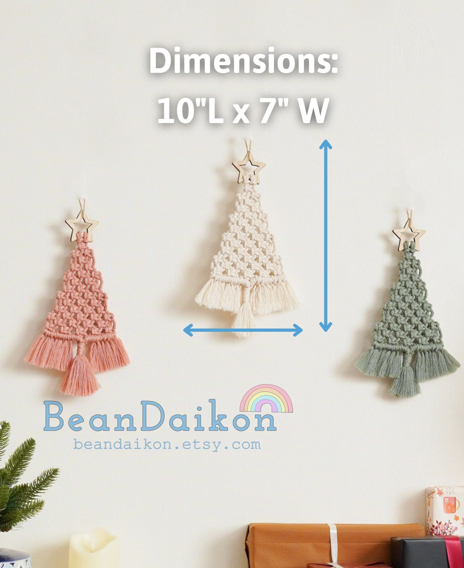 Boho Macrame Christmas Tree Wall Hanging, Macrame Christmas Tree ...