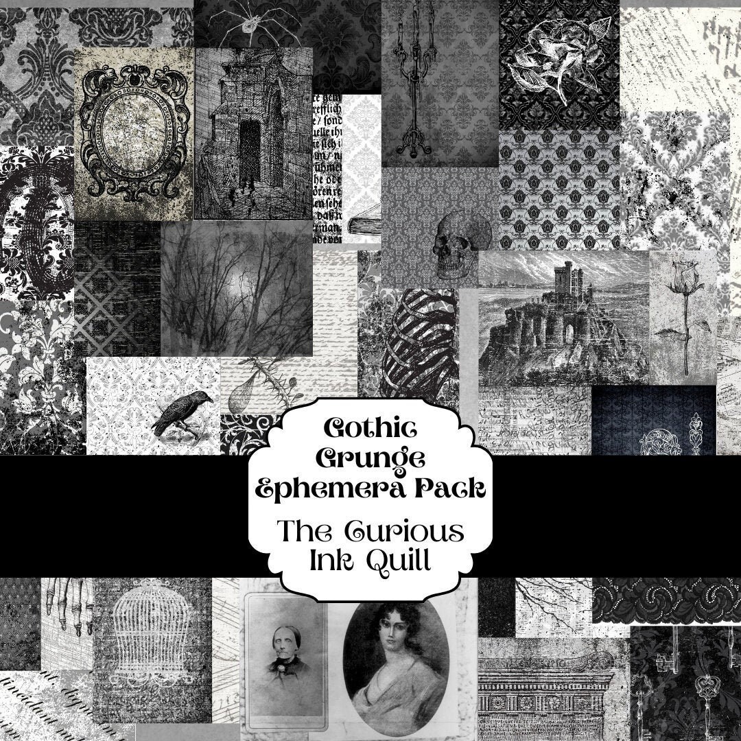 Gothic Grunge Ephemera | 15 Page Pack | DIGITAL Download Printable ...