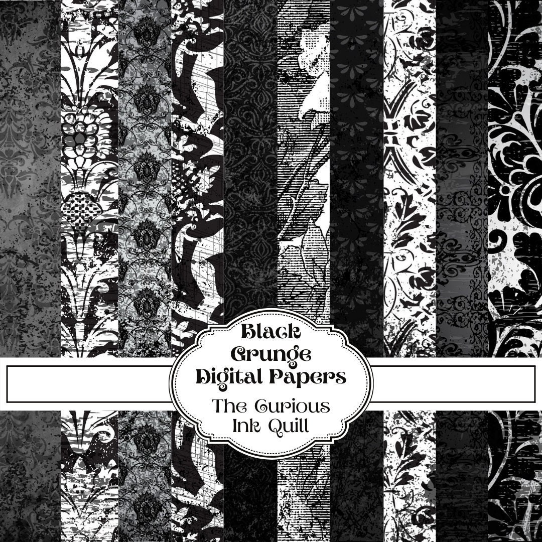 Black Grunge Digital Paper Pack | 10 Page Pack | DIGITAL Download ...
