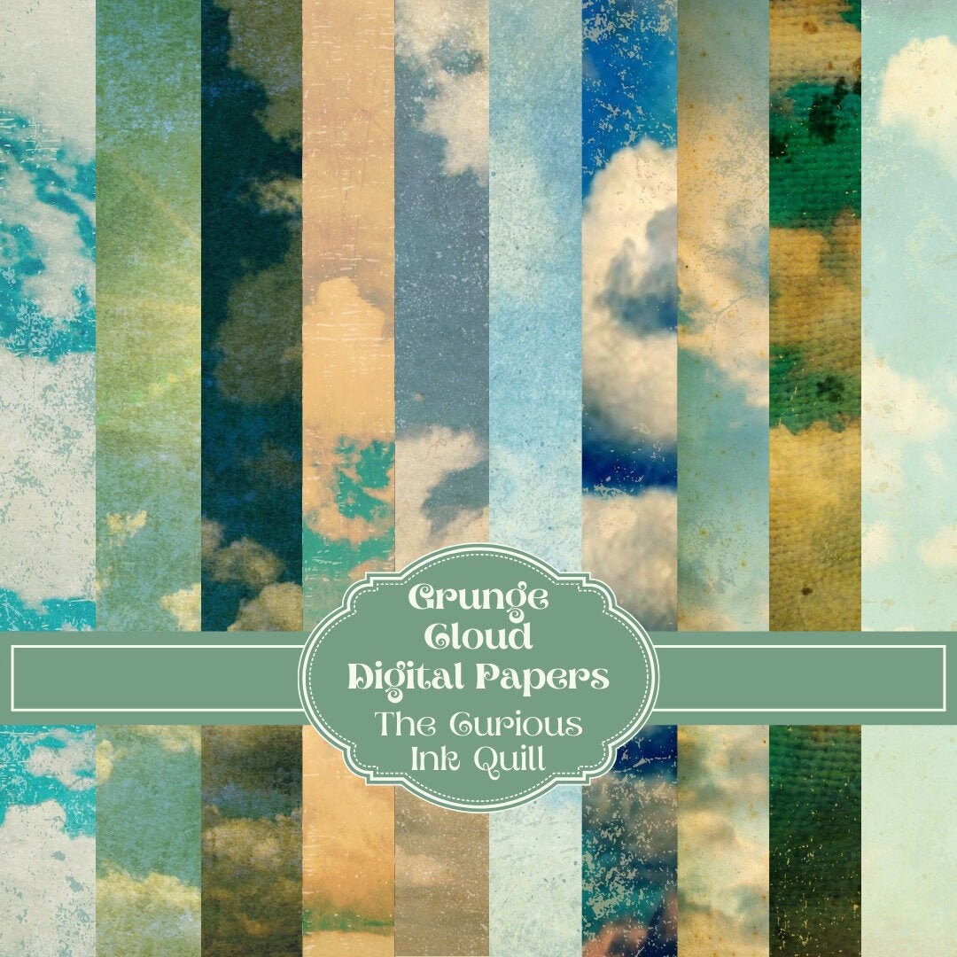 Grunge Cloud Digital Paper Pack | 10 Page Pack | DIGITAL Download ...