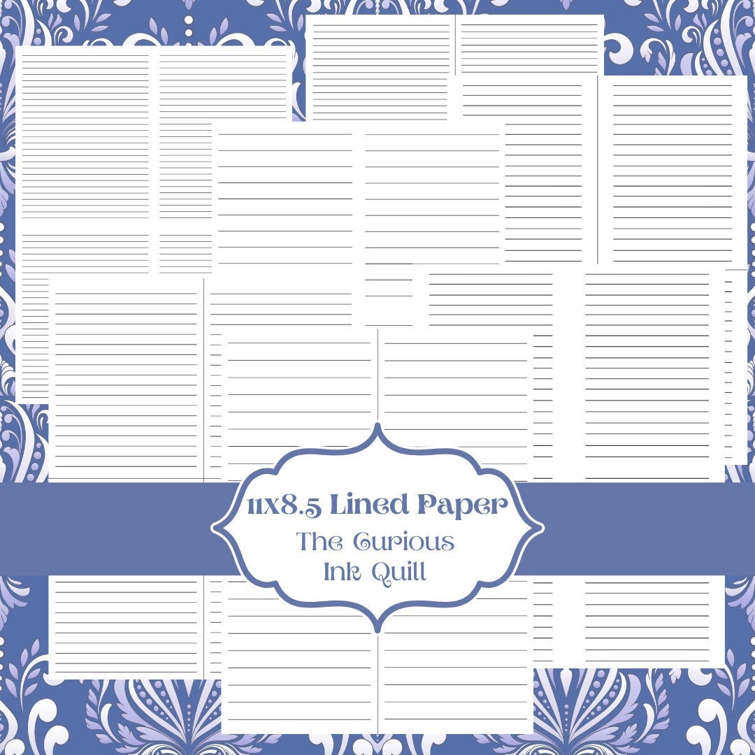 Portrait 8.5x11 Lined Paper | DIGITAL Download Printable | Blank ...