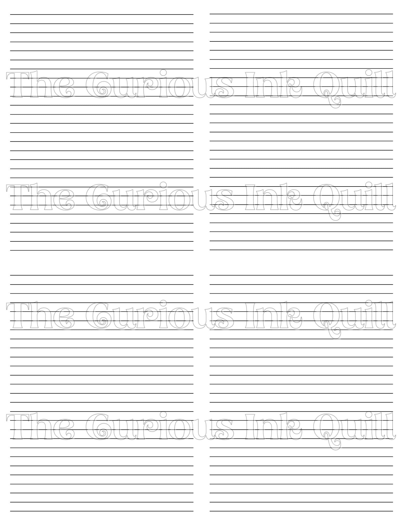 Portrait 8.5x11 Lined Paper | DIGITAL Download Printable | Blank ...