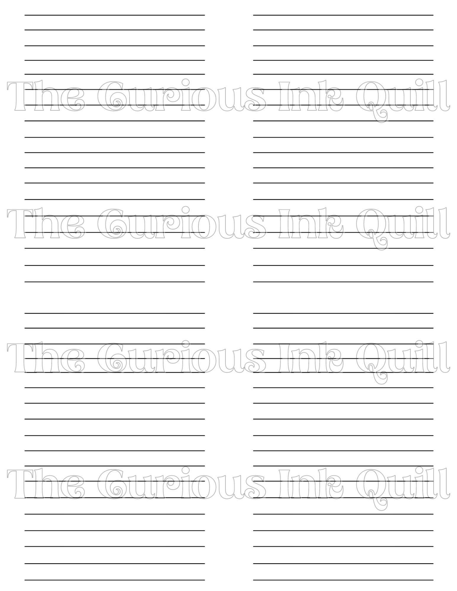 Portrait 8.5x11 Lined Paper | DIGITAL Download Printable | Blank ...