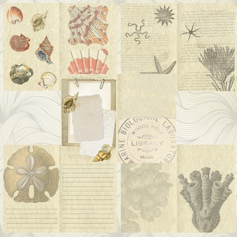 Vintage Sea Junk Journal Kit | 25 Page Pack | DIGITAL Download ...