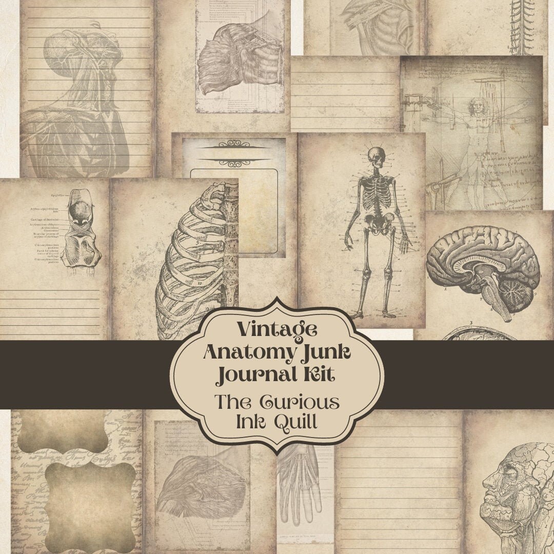 Vintage Anatomy Junk Journal Kit | 19 Page Pack | DIGITAL Download ...