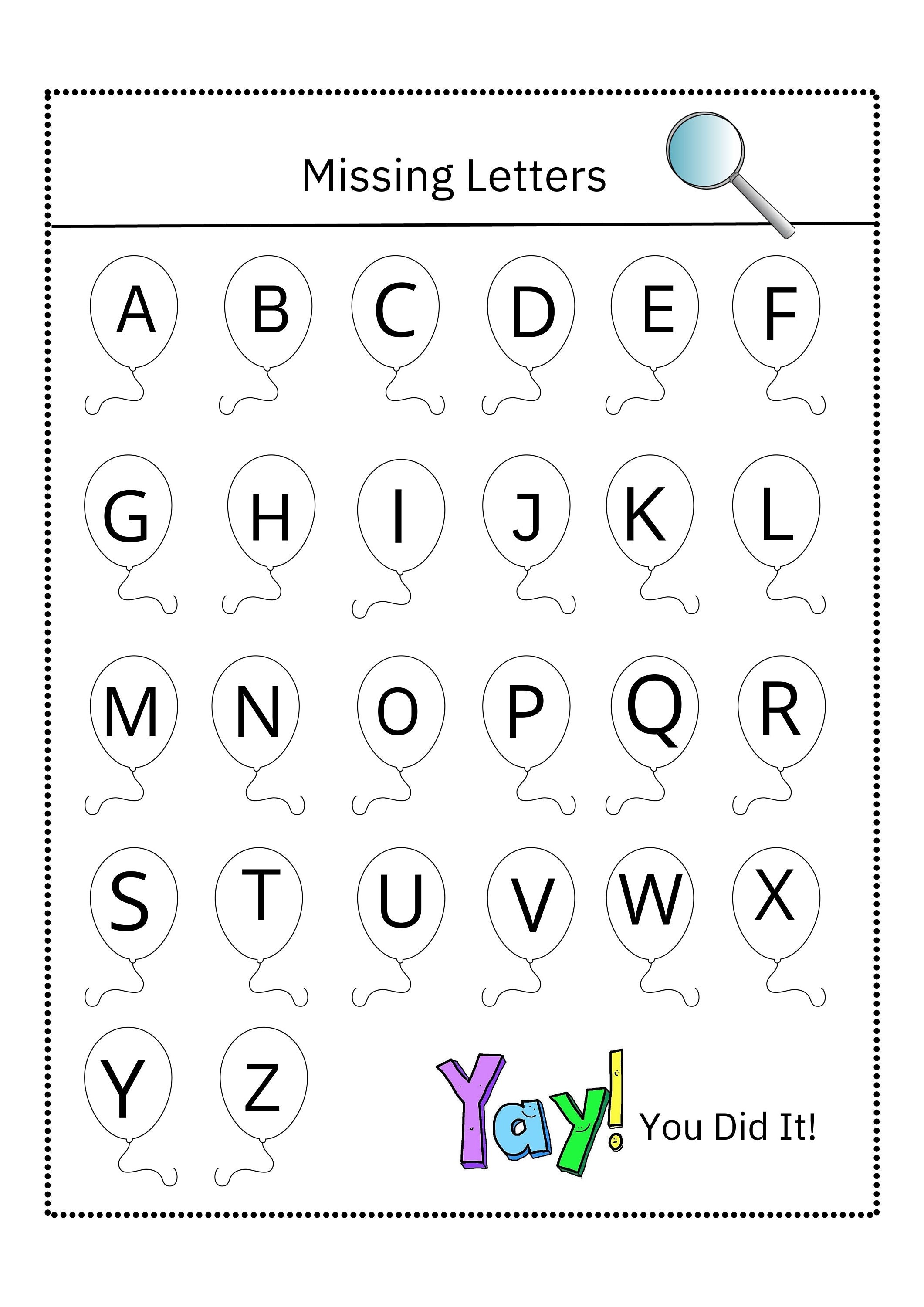 Missing Letter Worksheets Activity Pages Alphabet Letters - Etsy
