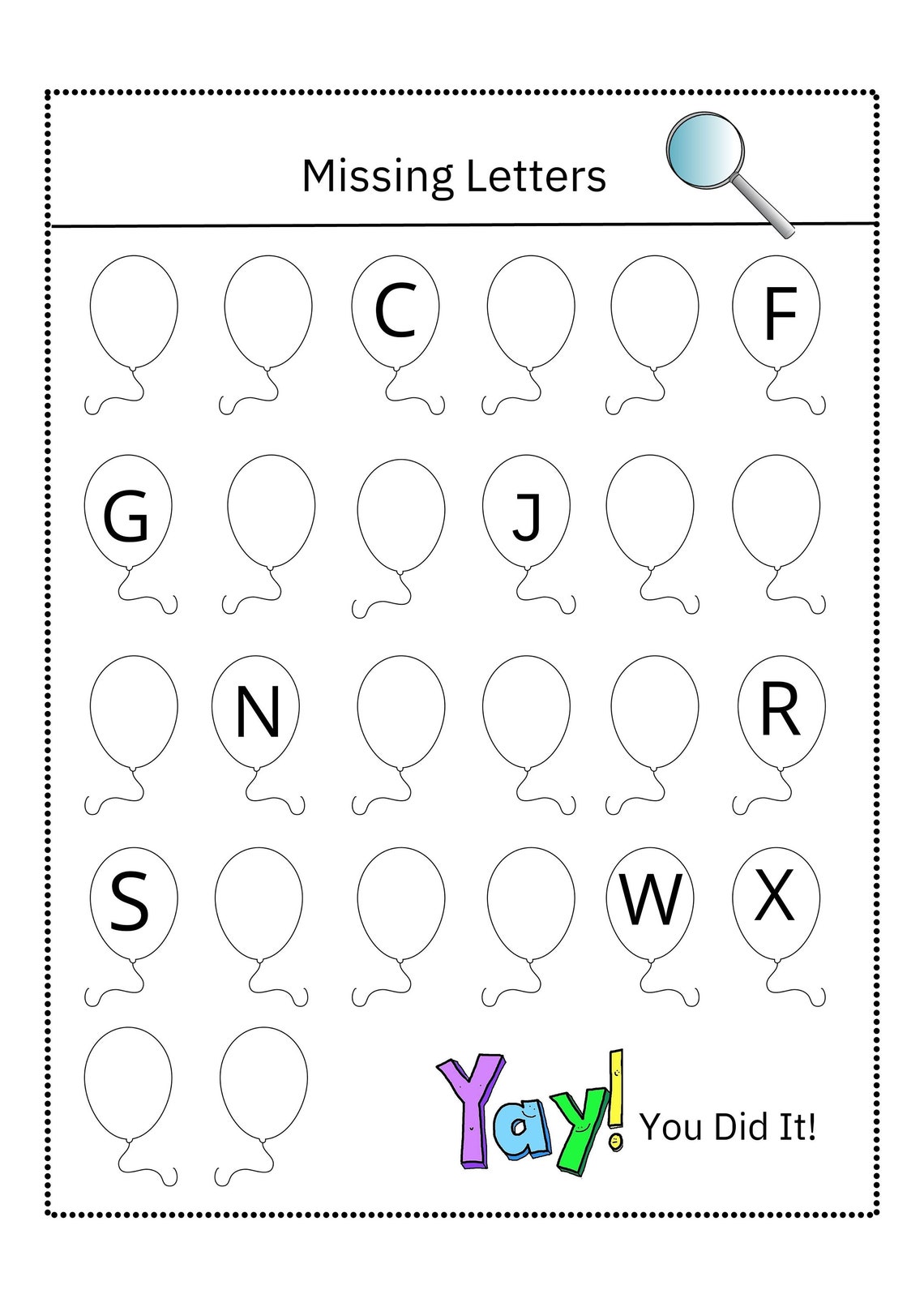 Missing Letter Worksheets, Activity Pages, Alphabet Letters Printables ...
