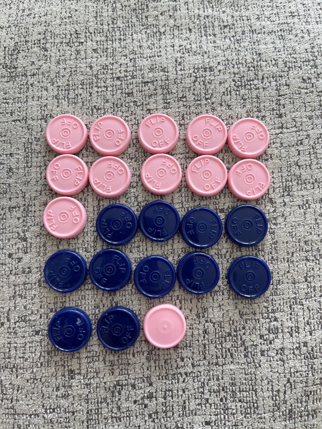 Pink / Dark Blue Flip off Medicine Vial Caps - Etsy