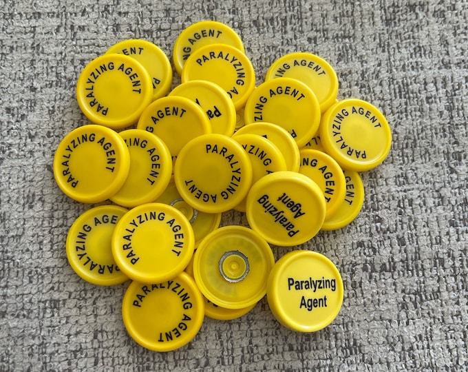 Yellow Paralyzing Agent Medicine Vial Caps - Etsy