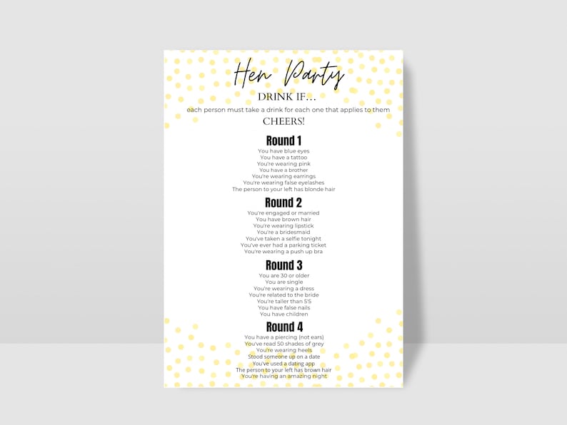 Hen Party Printable Hen Party Game Hen Party to Do Hen - Etsy UK
