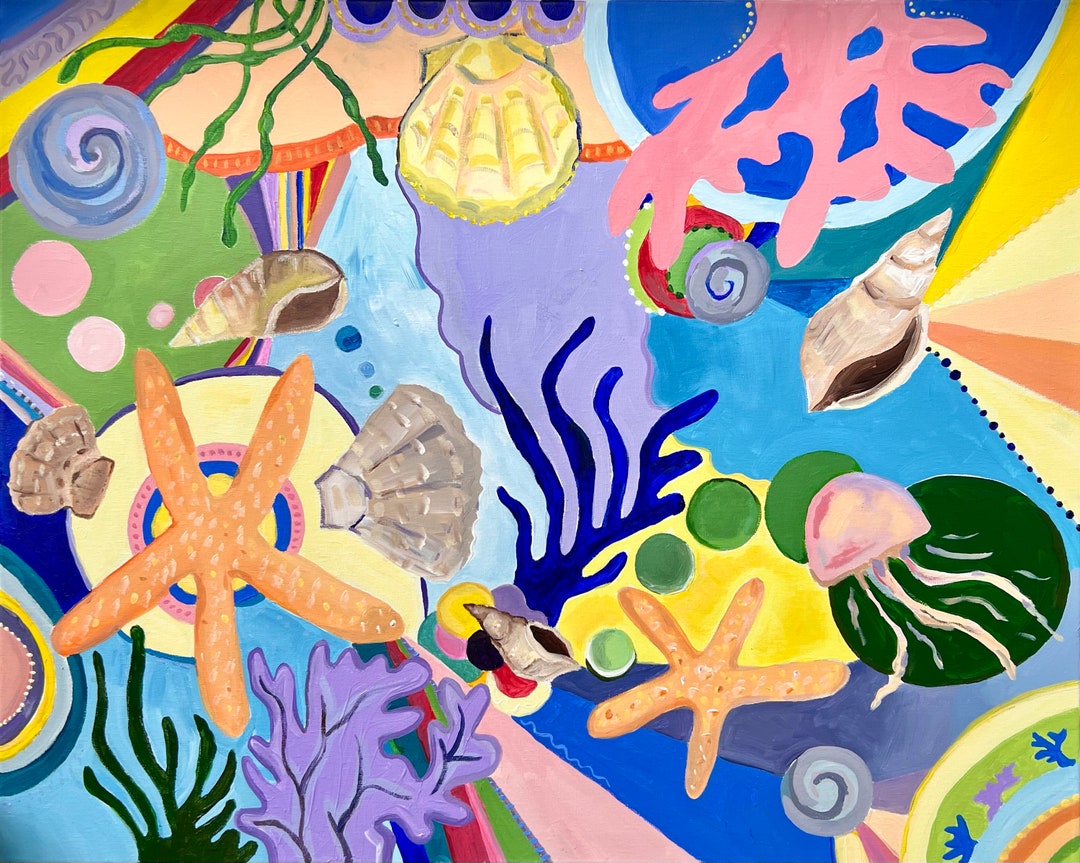Abstract Seascape | Tide Pool Art | Ocean | Coral | Artwork | Beach ...