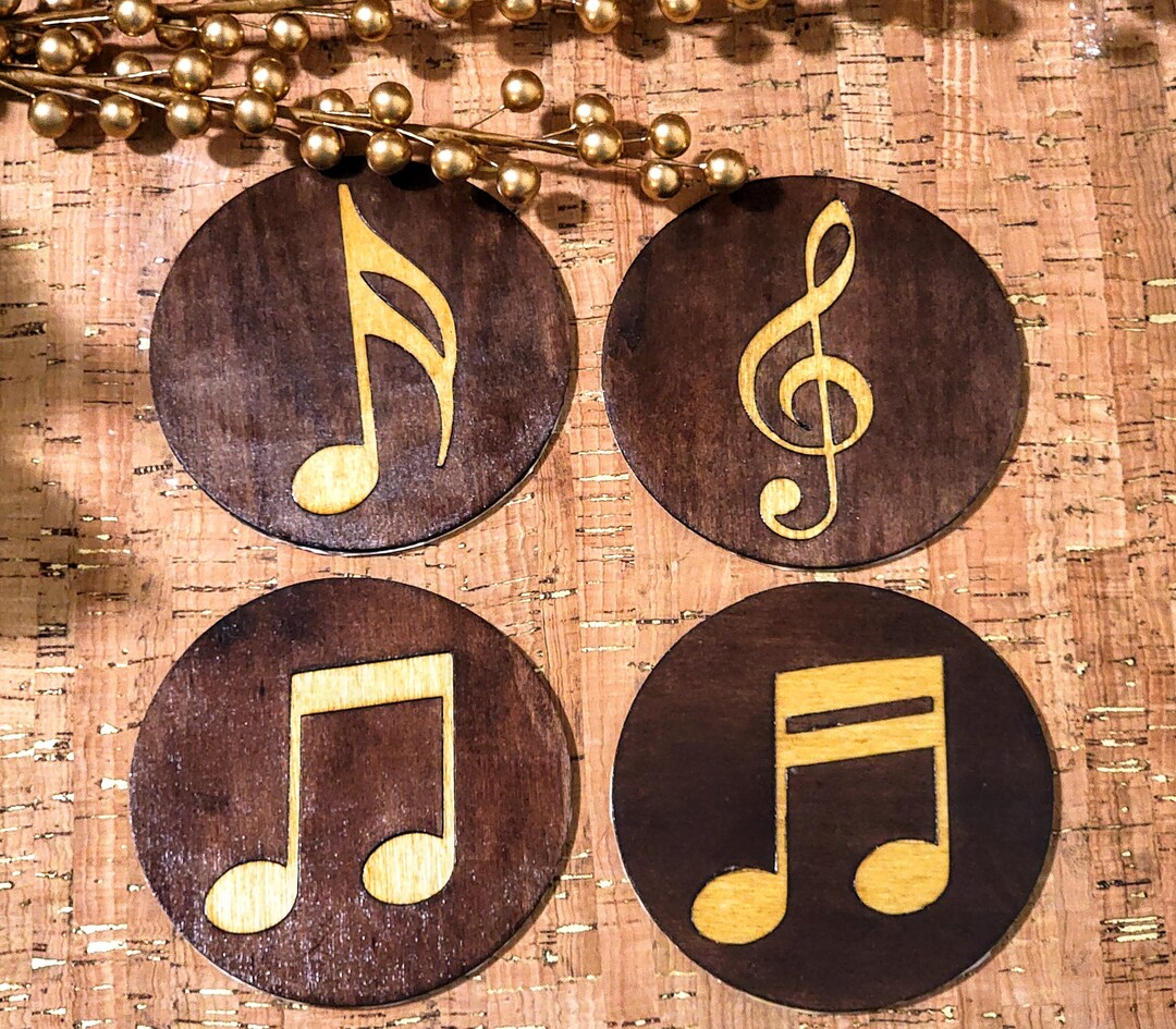 Music Notes Coaster Set, Custom Made Coasters, Unique Gift, Wooden - Etsy