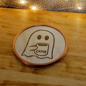 Handmade Ghost Coasters: Laser Cut Wood, 3D Printed Base - Etsy