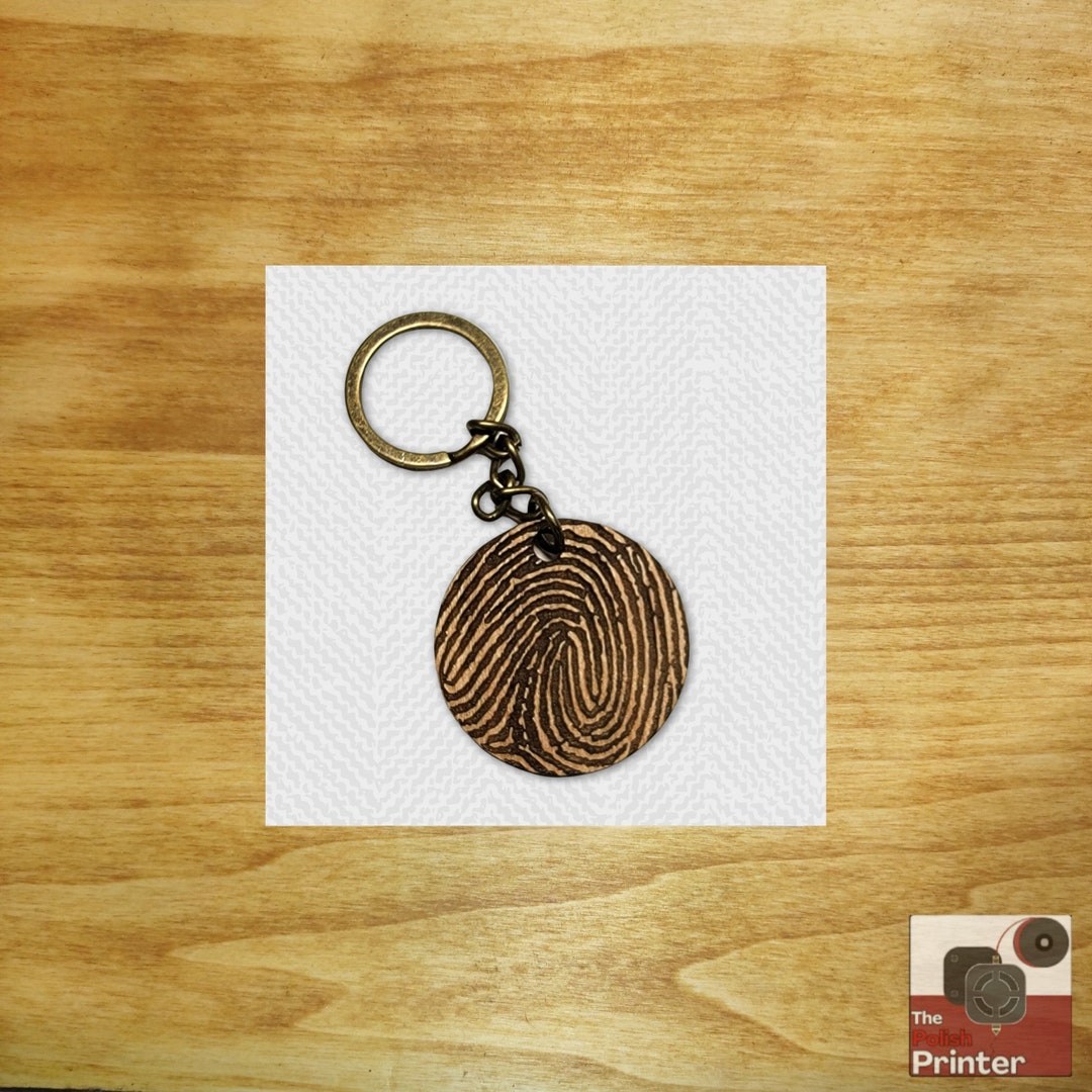 Fingerprint Keychain: Unique Fully Customizable Fingerprint Wooden ...