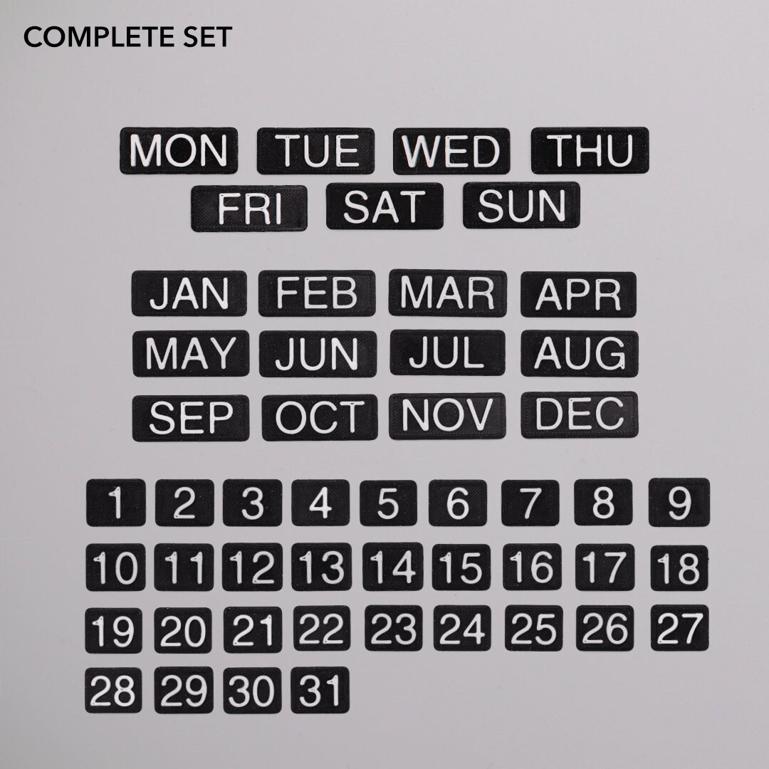 Calendar Magnets Days, Months and Numbers Perpetual Magnetic Calendar ...