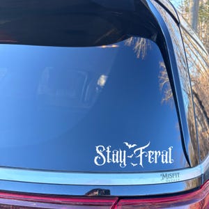 Stay Feral Car Decal Bat Goth Car Bumper Stickers Spooky Car Decal ...