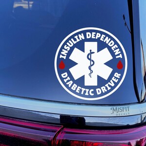 Insulin Dependent Diabetic Driver Car Decal Diabetic Awareness Decal ...
