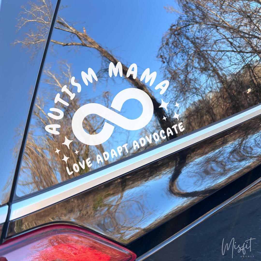 Autistic Child on Board Car Decal Autism Mama Sticker Autism Dad Bumper ...