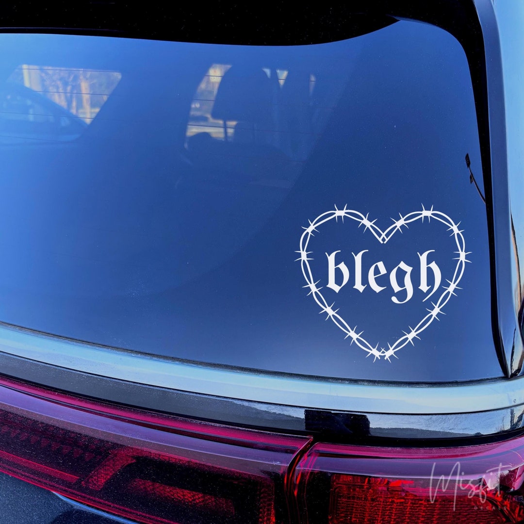 Blegh Tattoo Barbwire Decal Heart Car Sticker Metal Head Car Decal ...