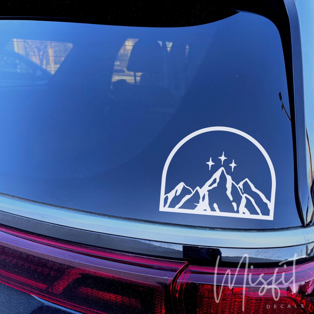 Car Decal Night Mountain Car Decal Starry Night Car Decal Bookish Car ...