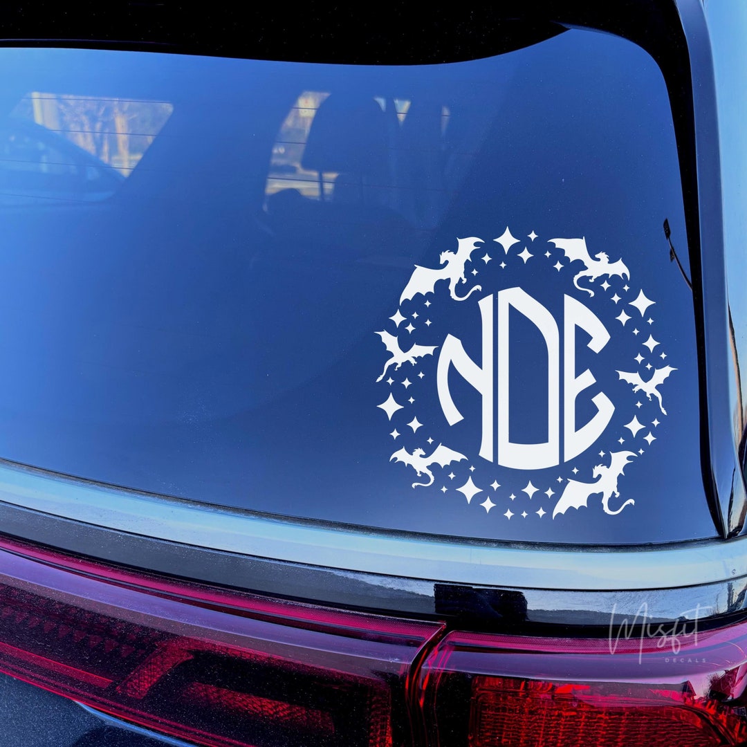 Custom Dragon Monogram Decal Dragon Decal Dragon Book Sticker Dragon ...