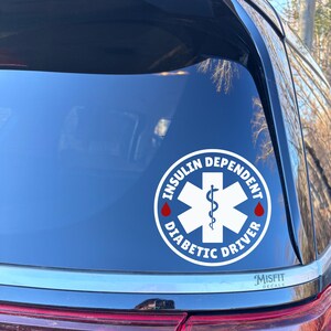 Insulin Dependent Diabetic Driver Car Decal Diabetic Awareness Decal ...