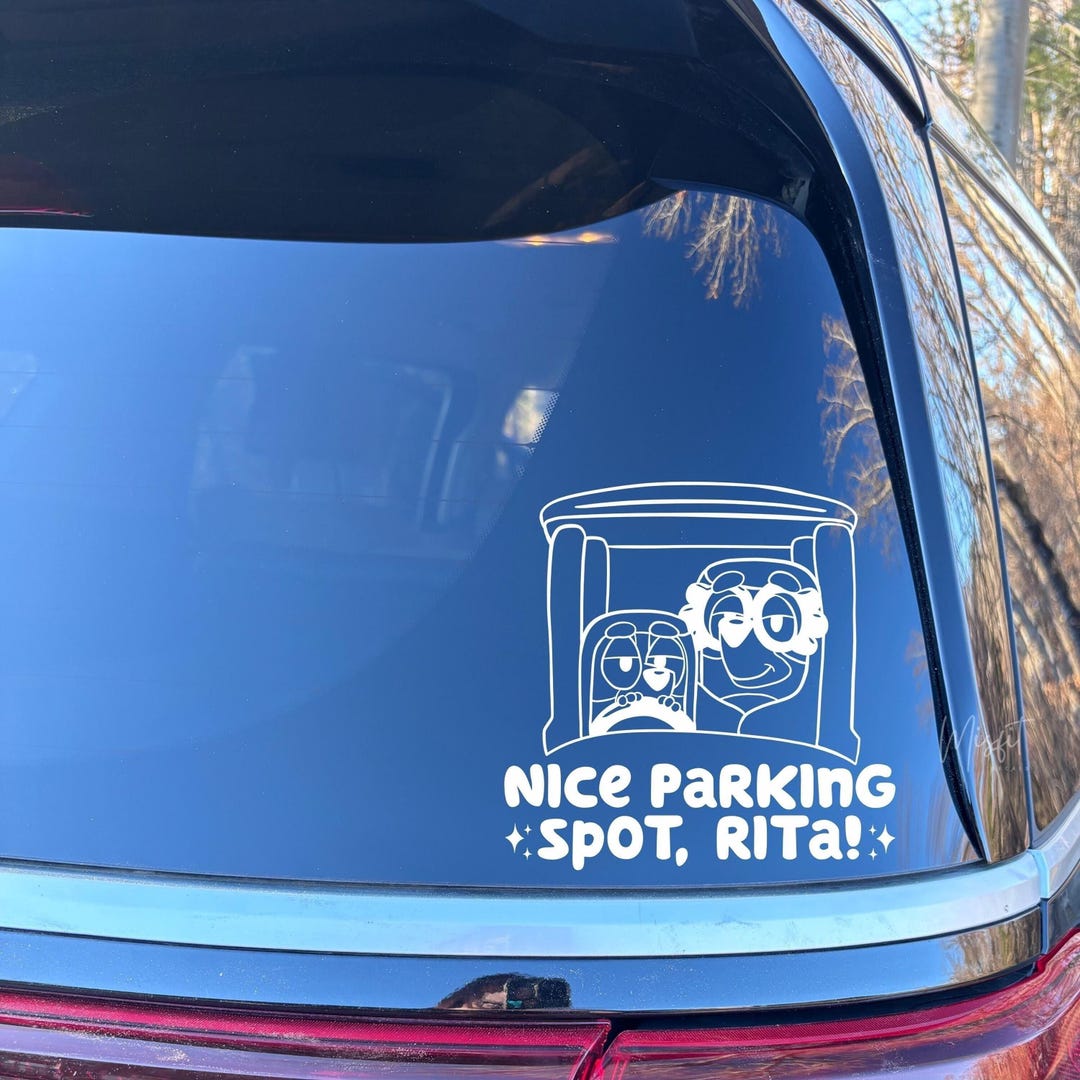 Dog Cute Car Decal Blue Puppy Dog Car Sticker Car Decal Bumper Sticker ...