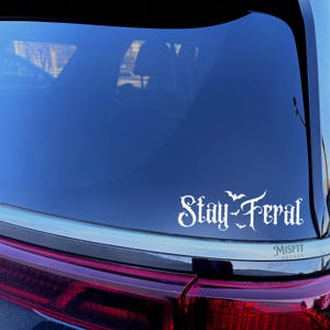 Stay Feral Car Decal Bat Goth Car Bumper Stickers Spooky Car Decal ...