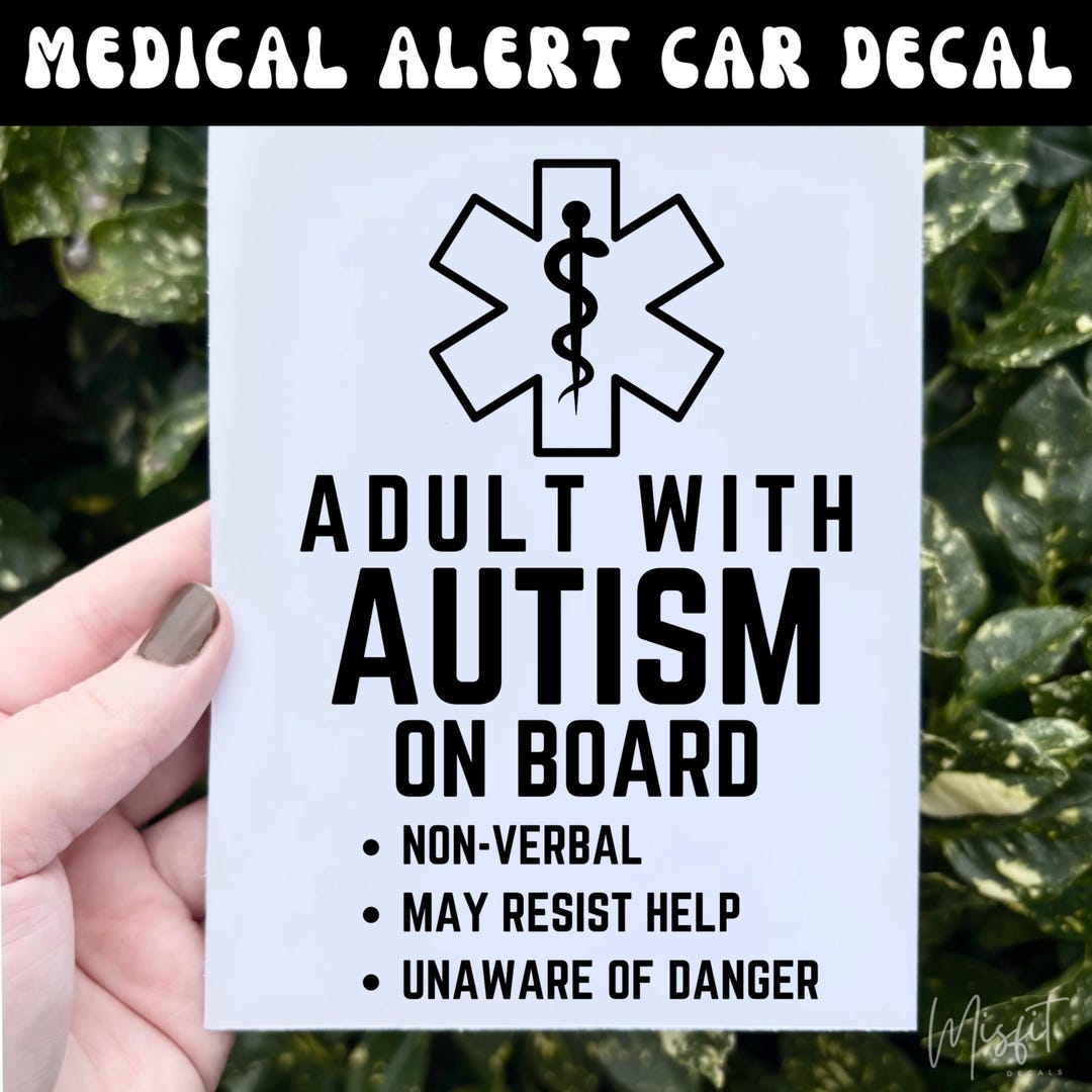 Autistic Adult on Board Car Decal, Autism Mama Sticker, Autism Dad ...