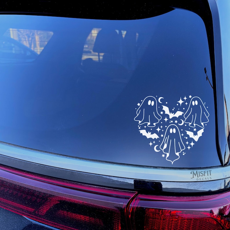 Spooky Cute Ghost Car Decal - Stars, Bats, Halloween Vinyl Sticker - Etsy