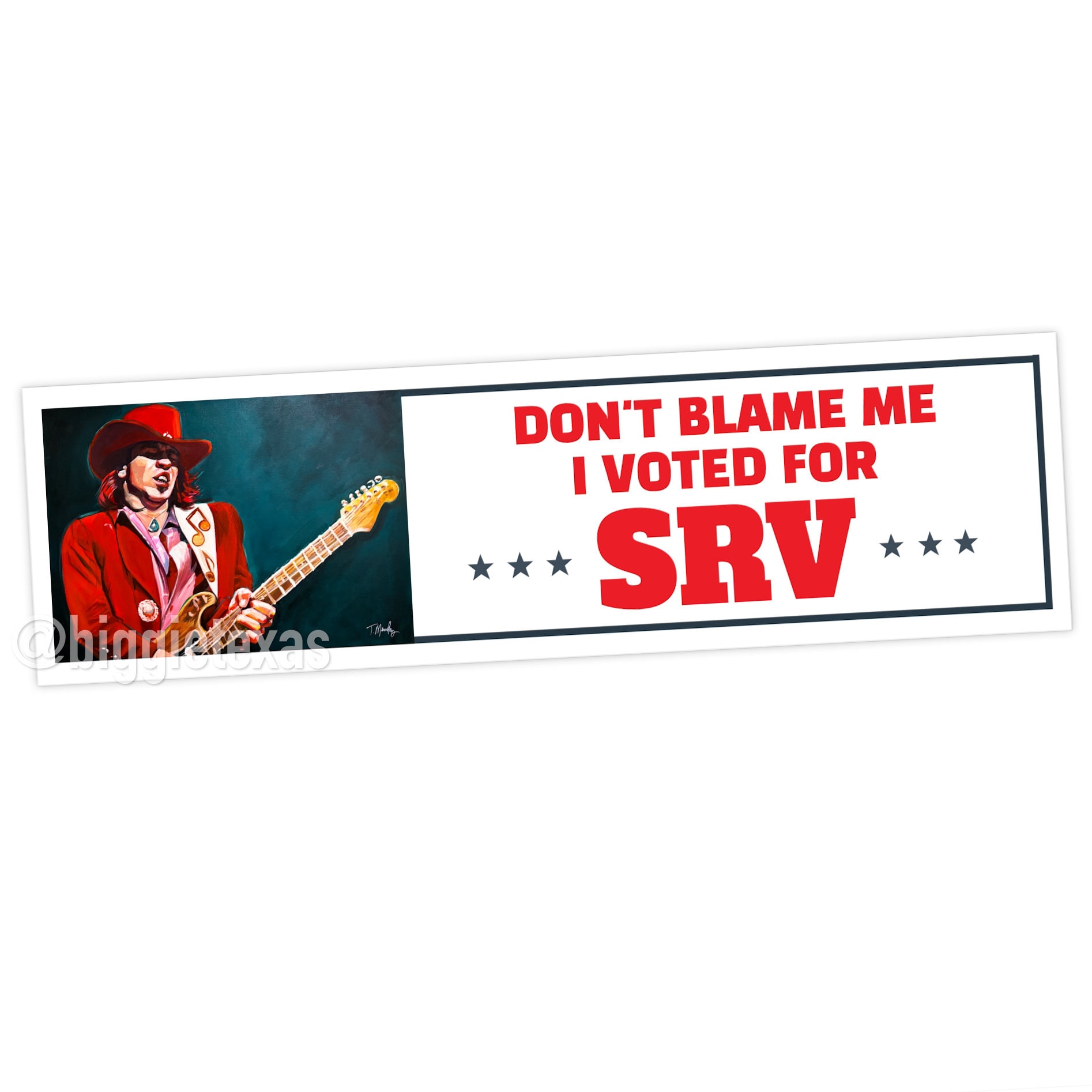 Stevie Ray Vaughan Bumper Sticker - "don't Blame Me I Voted for Srv ...