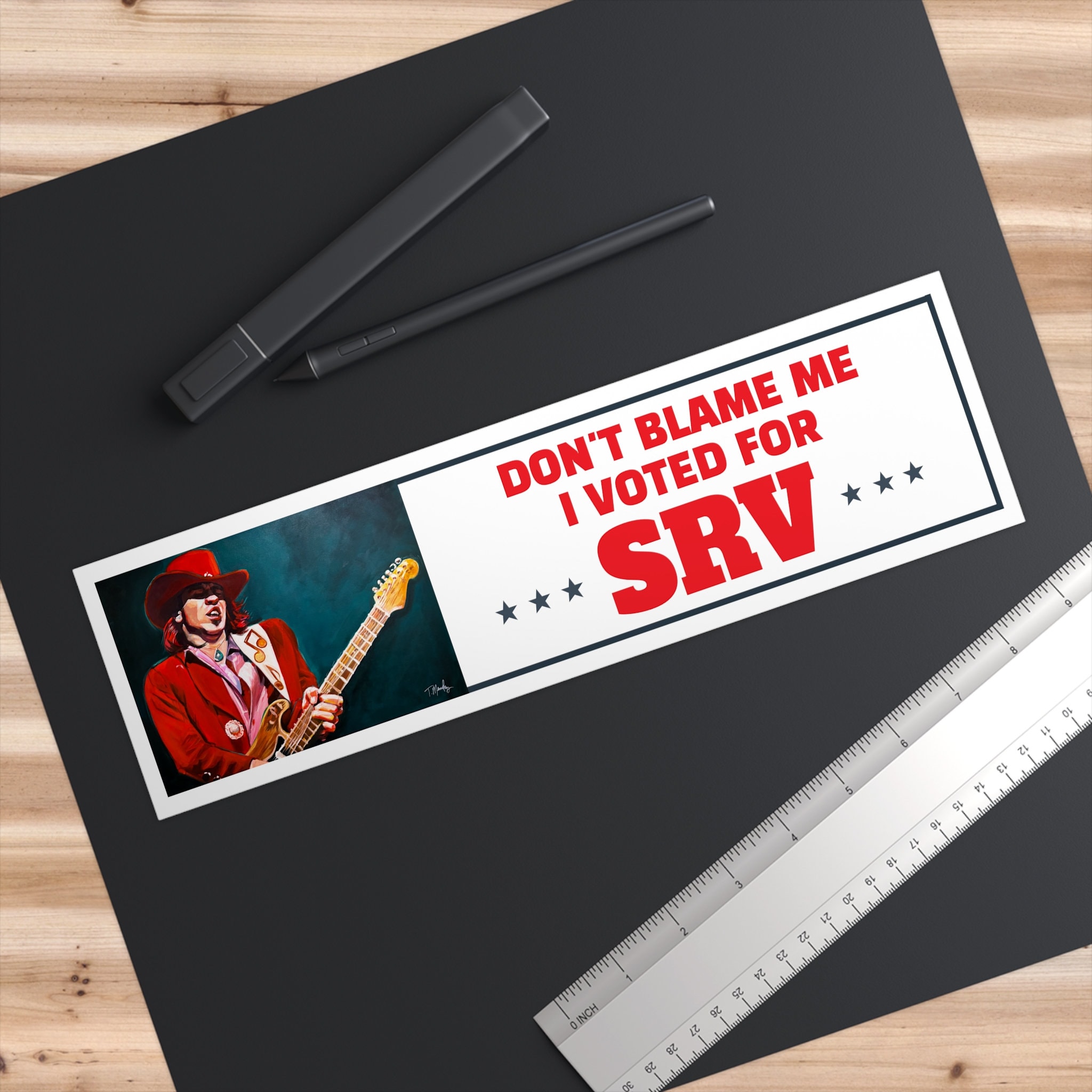 Stevie Ray Vaughan Bumper Sticker - "don't Blame Me I Voted for Srv ...