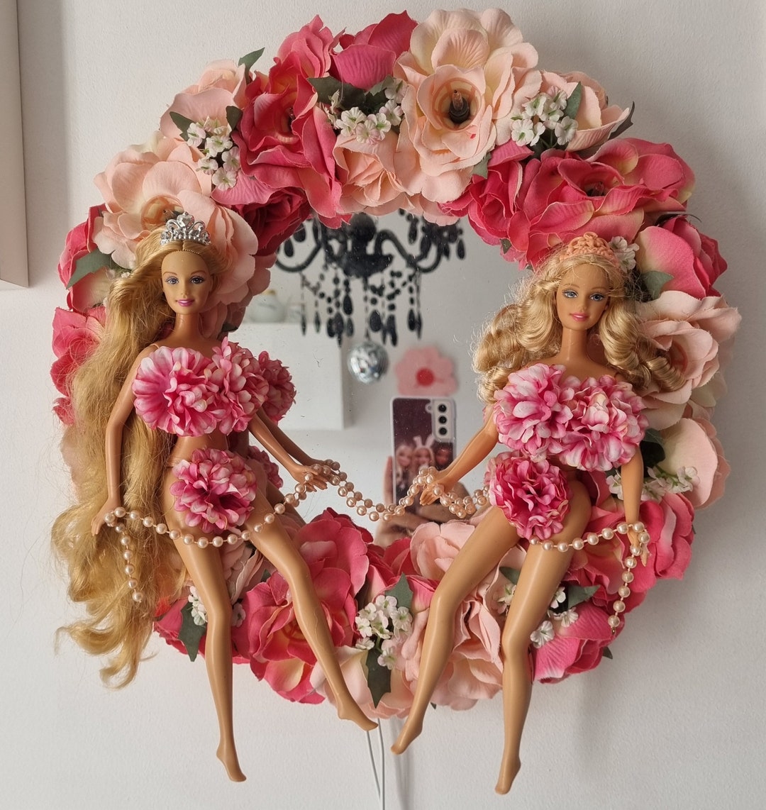 Kitsch Pink 3d Floral Light up Barbie Doll Mirror - Etsy UK