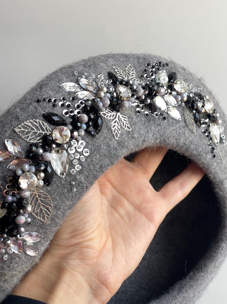 Hand Embroidered 100% Wool Flower French Beret, Custom Embroidered ...