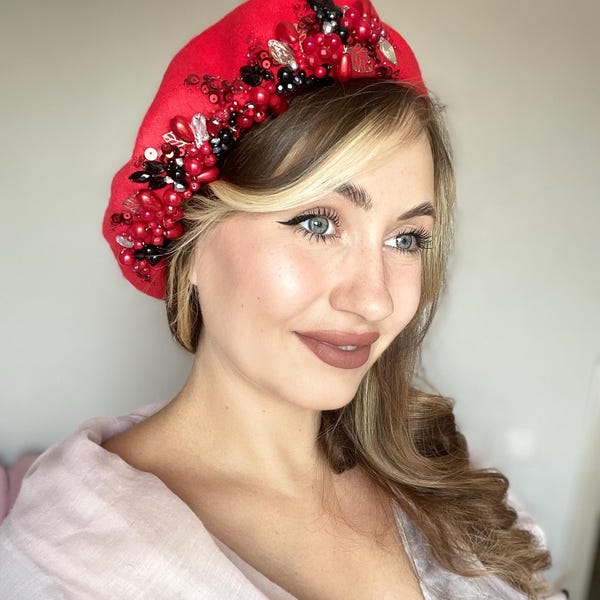Embellished Beret - Etsy