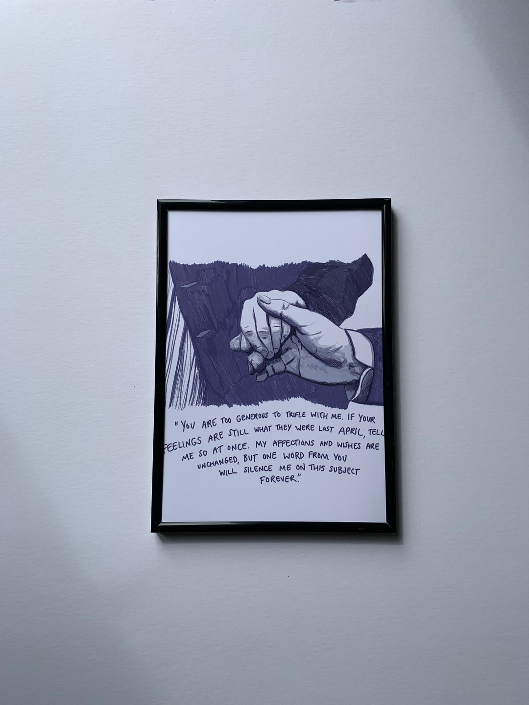 A4 / A5 Pride and Prejudice Hand Print | Quote Poster | Drawing | Made ...