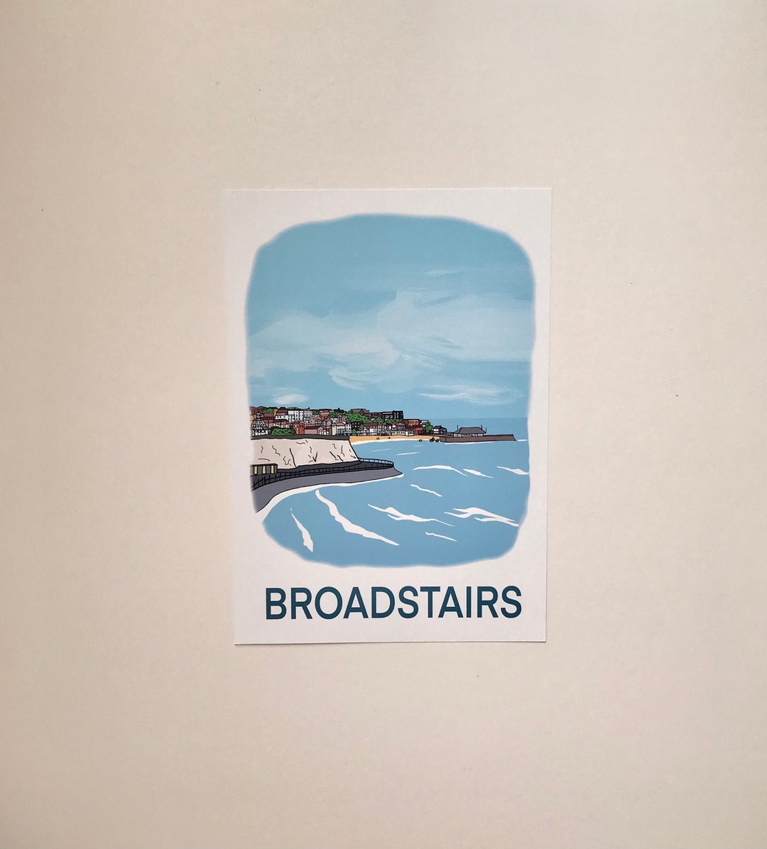 A4 Broadstairs Travel Poster Print | Kent Seaside | Digital Drawing ...