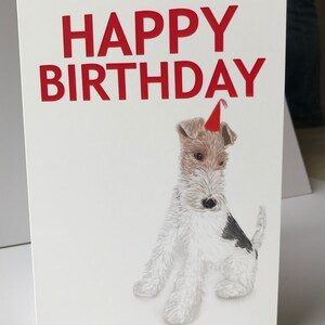 Happy Birthday Fox Terrier Card | Wired Hair Fox Terrier | Birthday ...