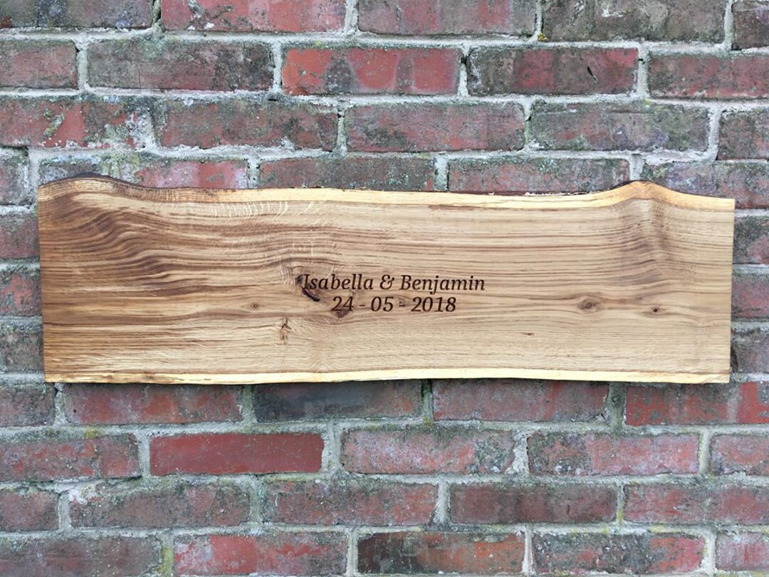 Rustic OAK Wood Wedding Guest Book Wood Sign - Etsy