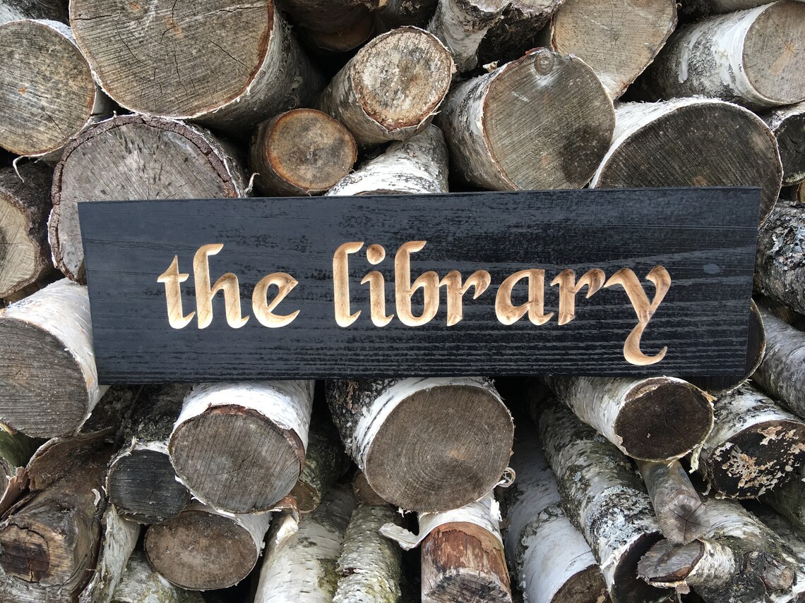 The Library Sign. - Etsy